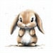 Sad Bunny Clipart | 5 High Quality Jpgs | Digital Download | Wall Art ...