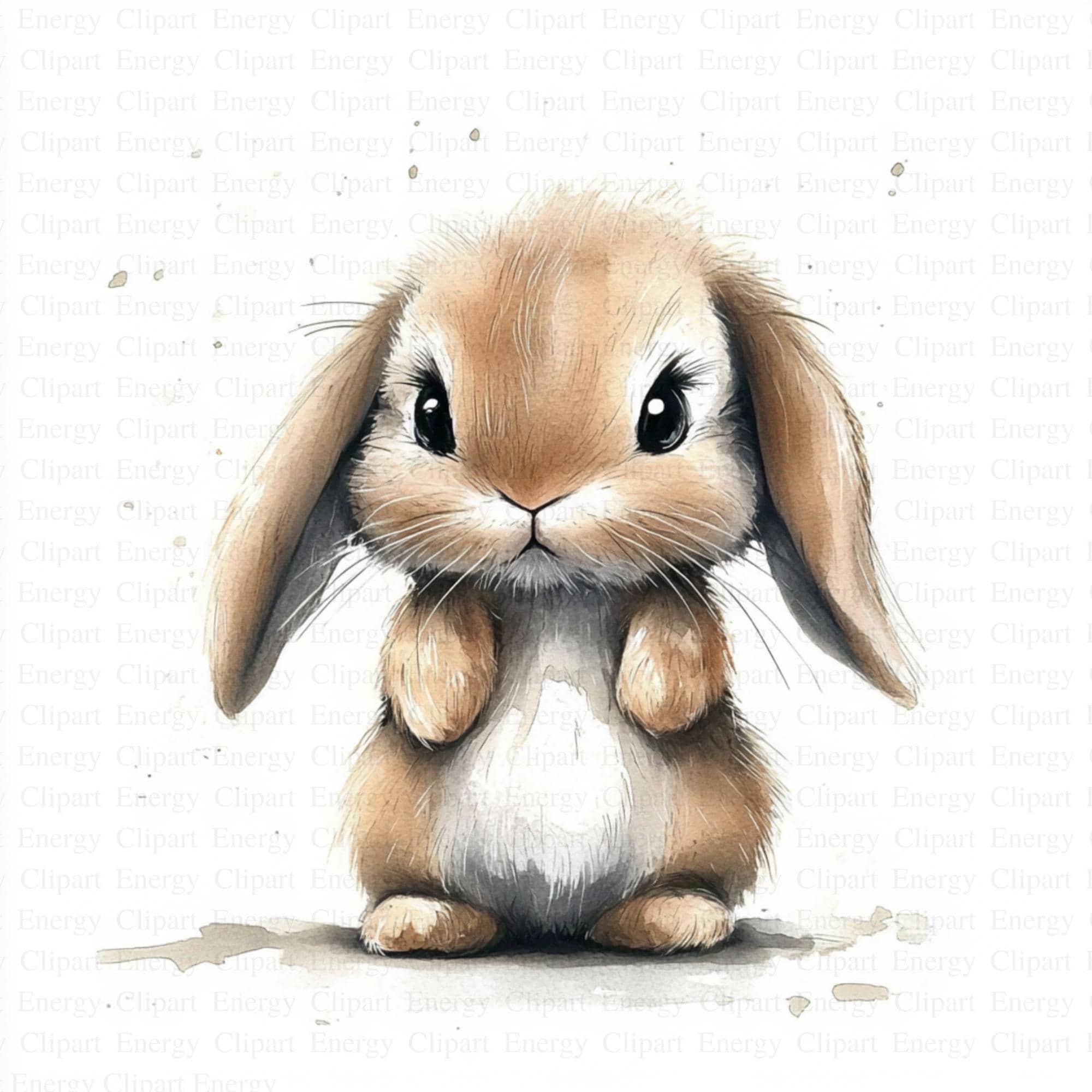 Sad Bunny Clipart | 5 High Quality Jpgs | Digital Download | Wall Art ...