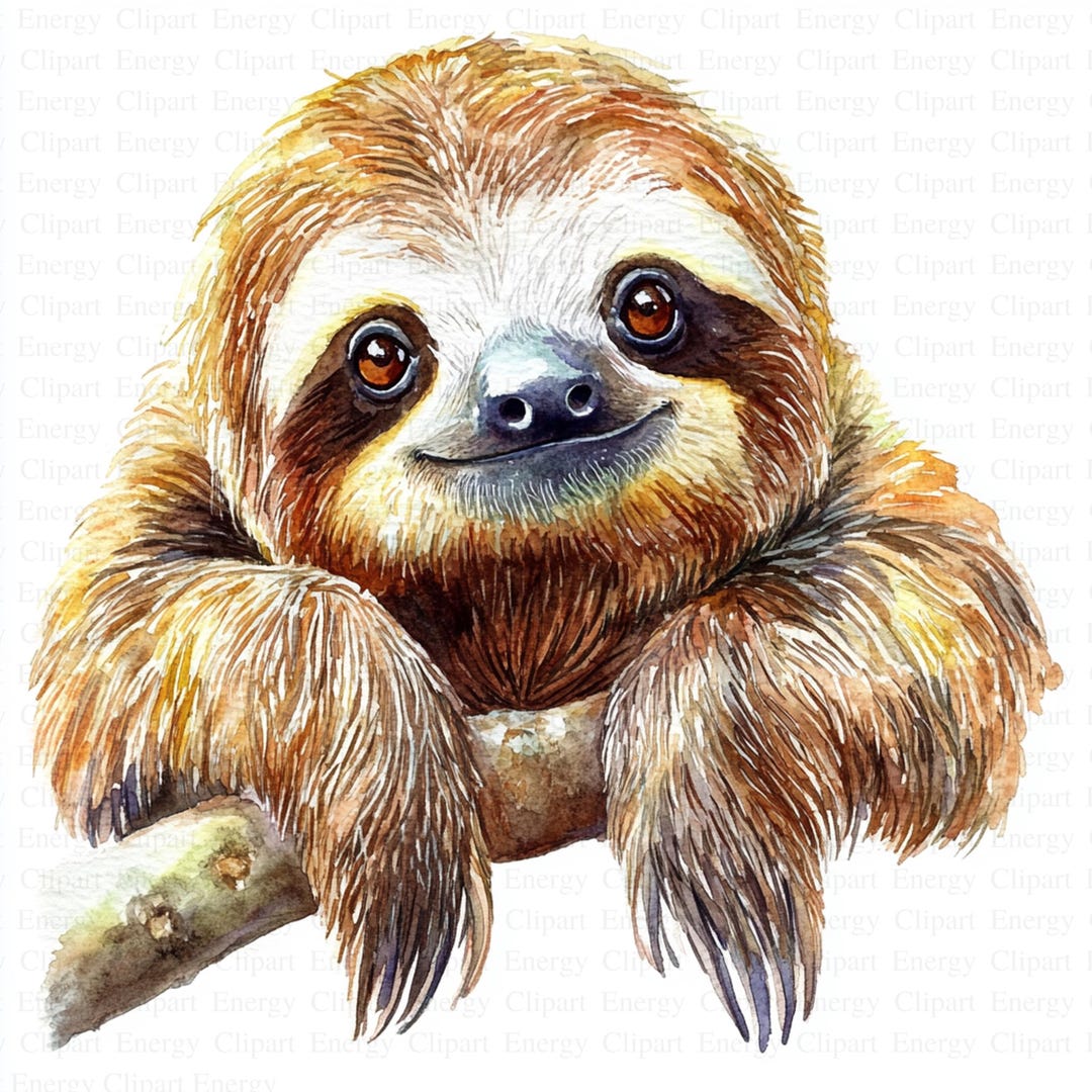 Sloth Clipart | 5 High Quality Jpg's | Digital Download | Lazy Jungle ...