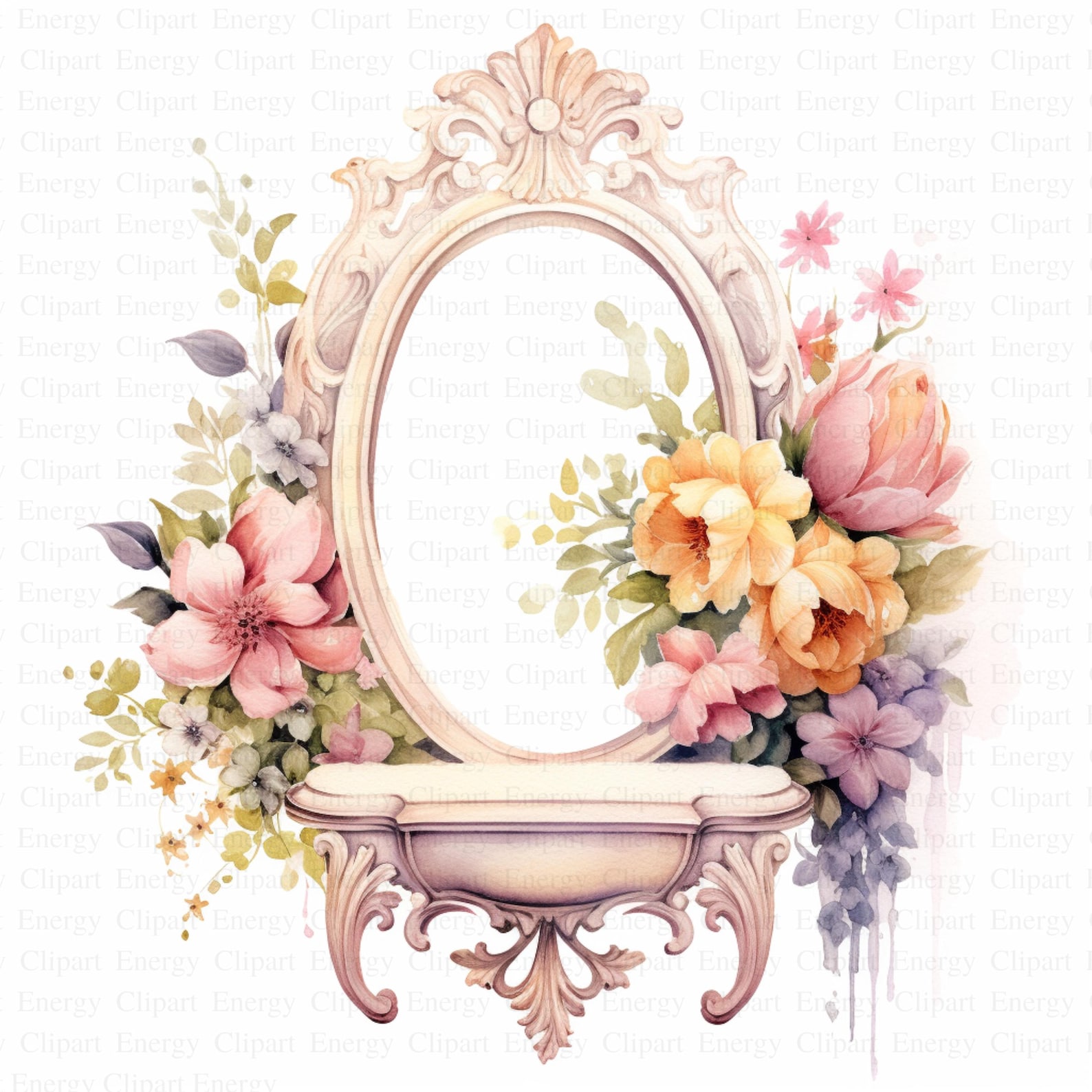 Antique Mirrors Clipart | 5 High Quality Jpg's | Digital Download ...