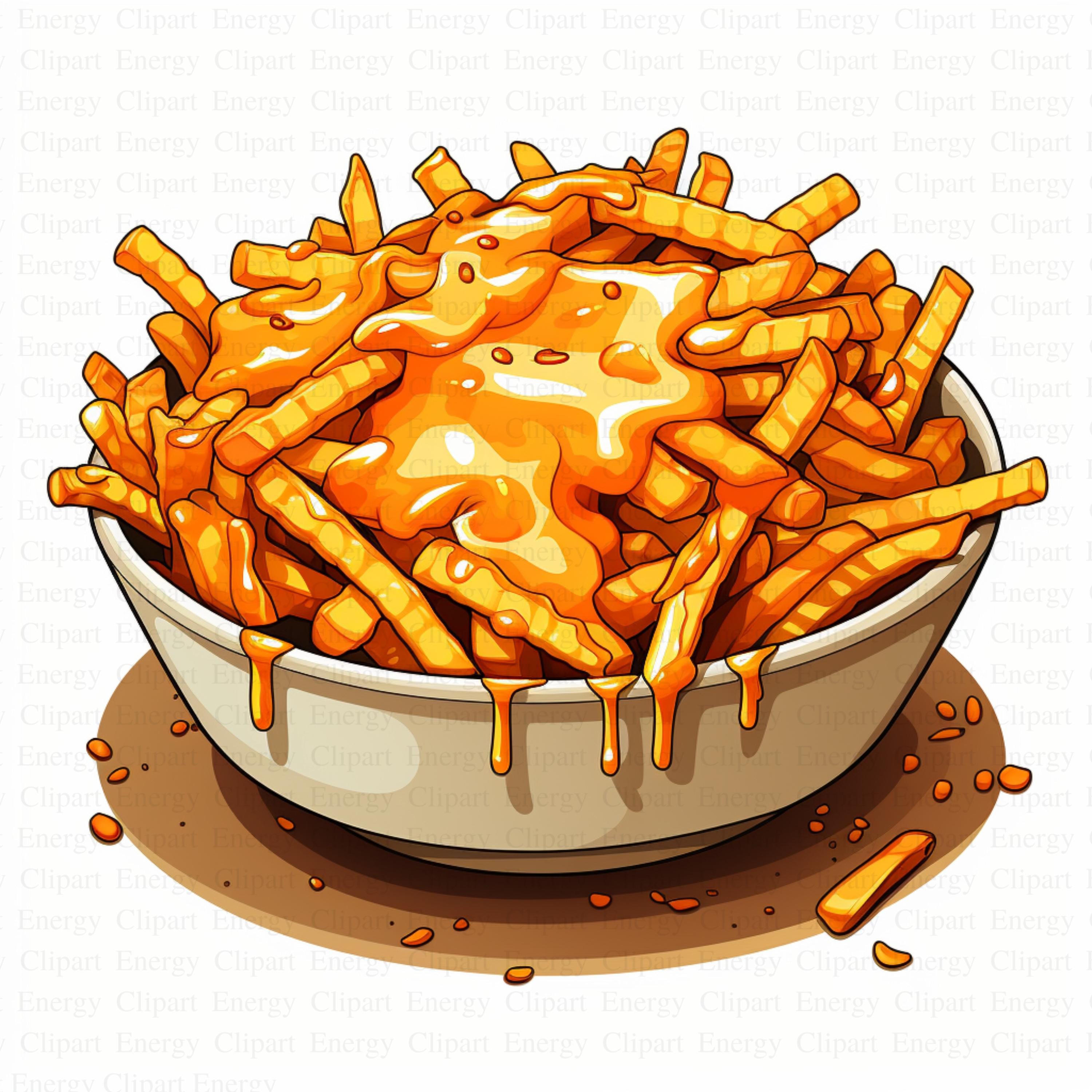 Cheese Fries Clipart | 5 High Quality Jpg's | Digital Download | Fries Graphics | Fast Food ...