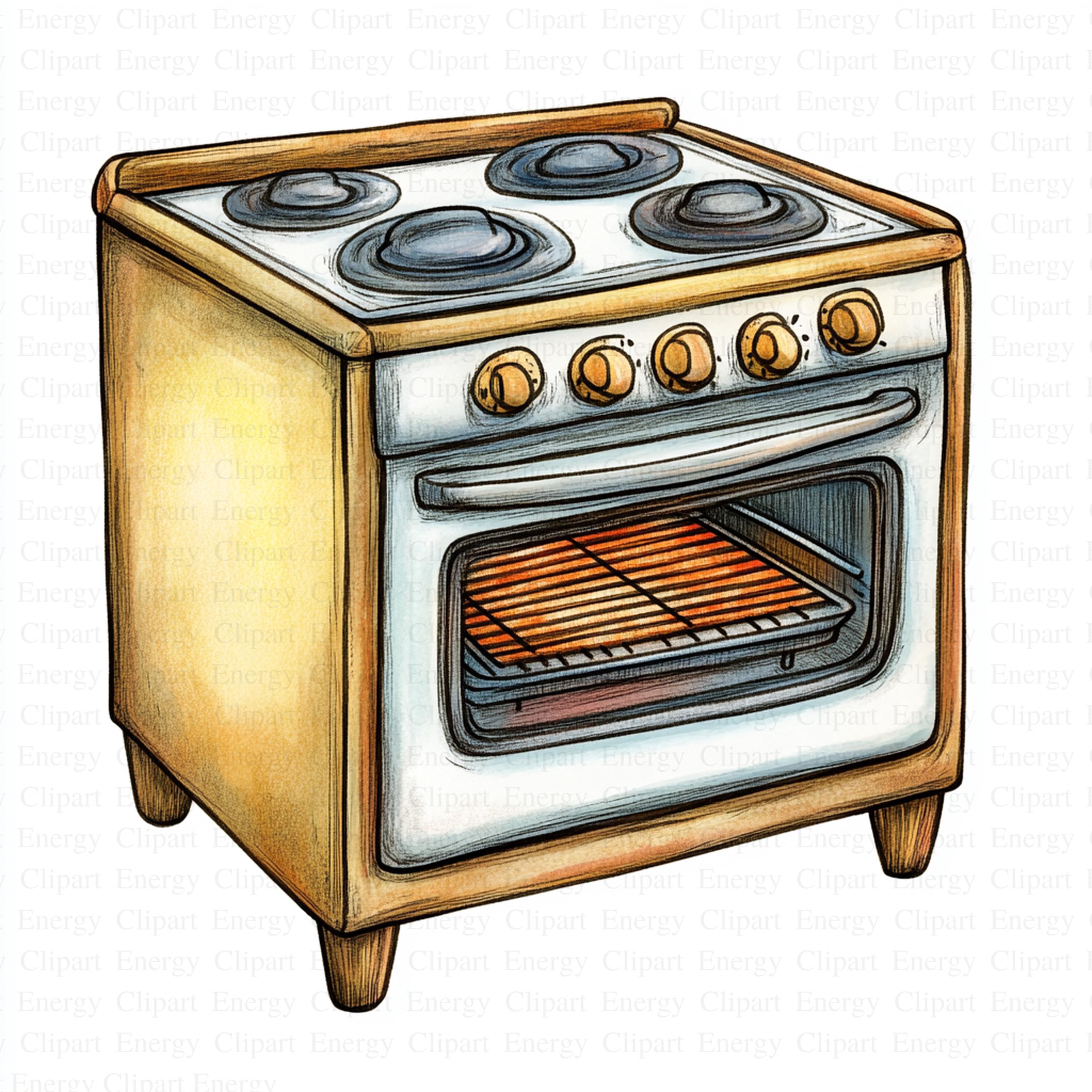 Oven Clipart | 5 High Quality Jpg's | Digital Download | Baking Art ...