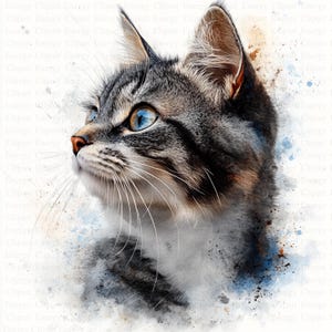 Watercolor Cat Clipart 5 High Quality Jpg's Digital Download Pet ...