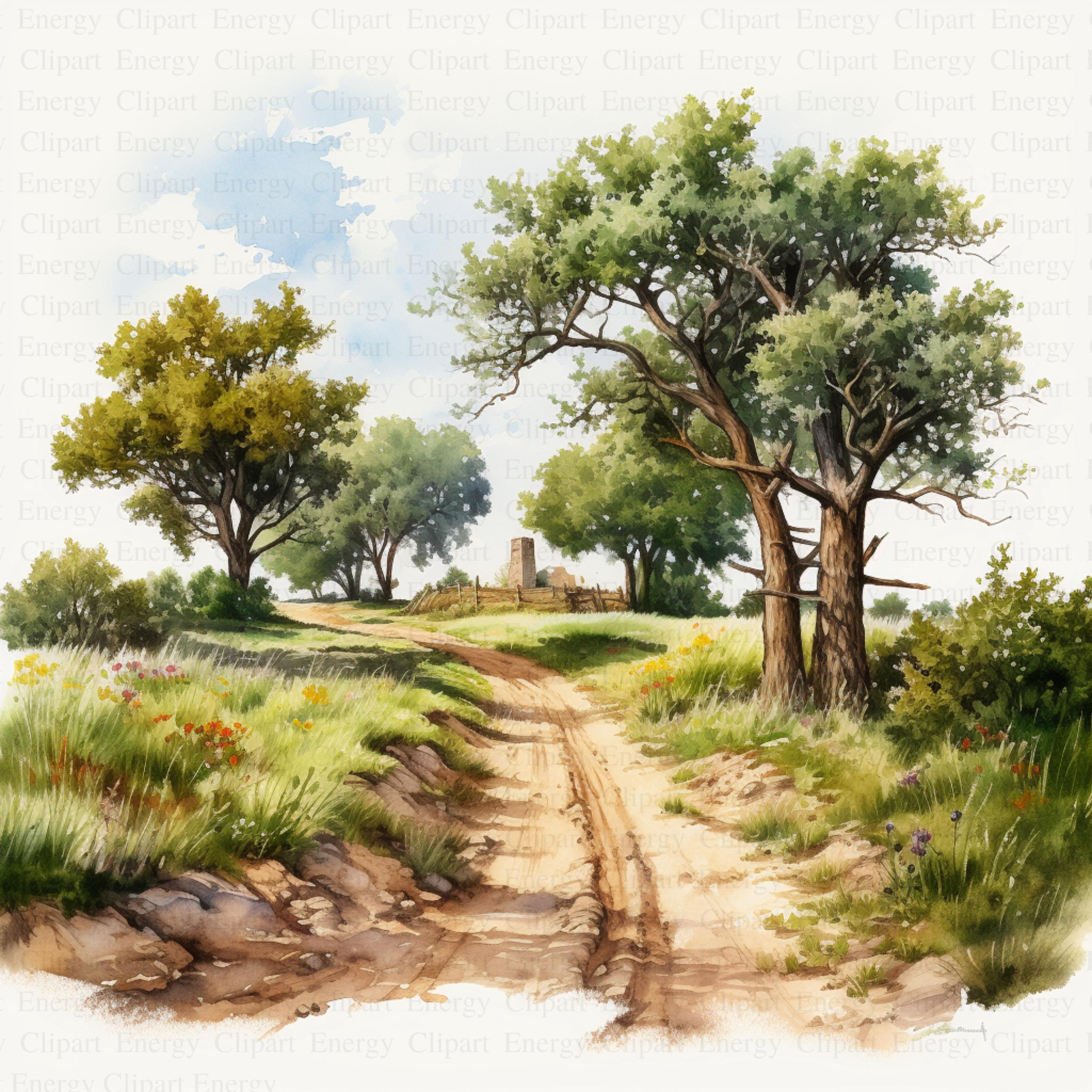 Countryside Trail Clipart | 5 High Quality Jpg's | Digital Download ...