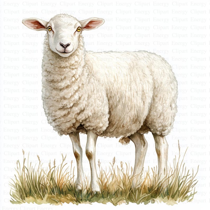 Farmyard Sheep Clipart | 5 High Quality Jpgs | Clip Art | Digital ...