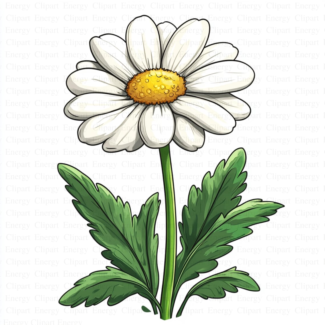 Daisy Clipart | 5 High Quality Jpg's | Digital Download | Spring Flower ...
