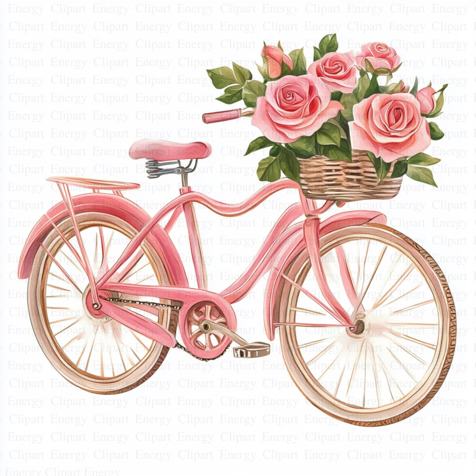 Rose Bicycles Clipart | 5 High Quality Jpg's | Digital Download ...