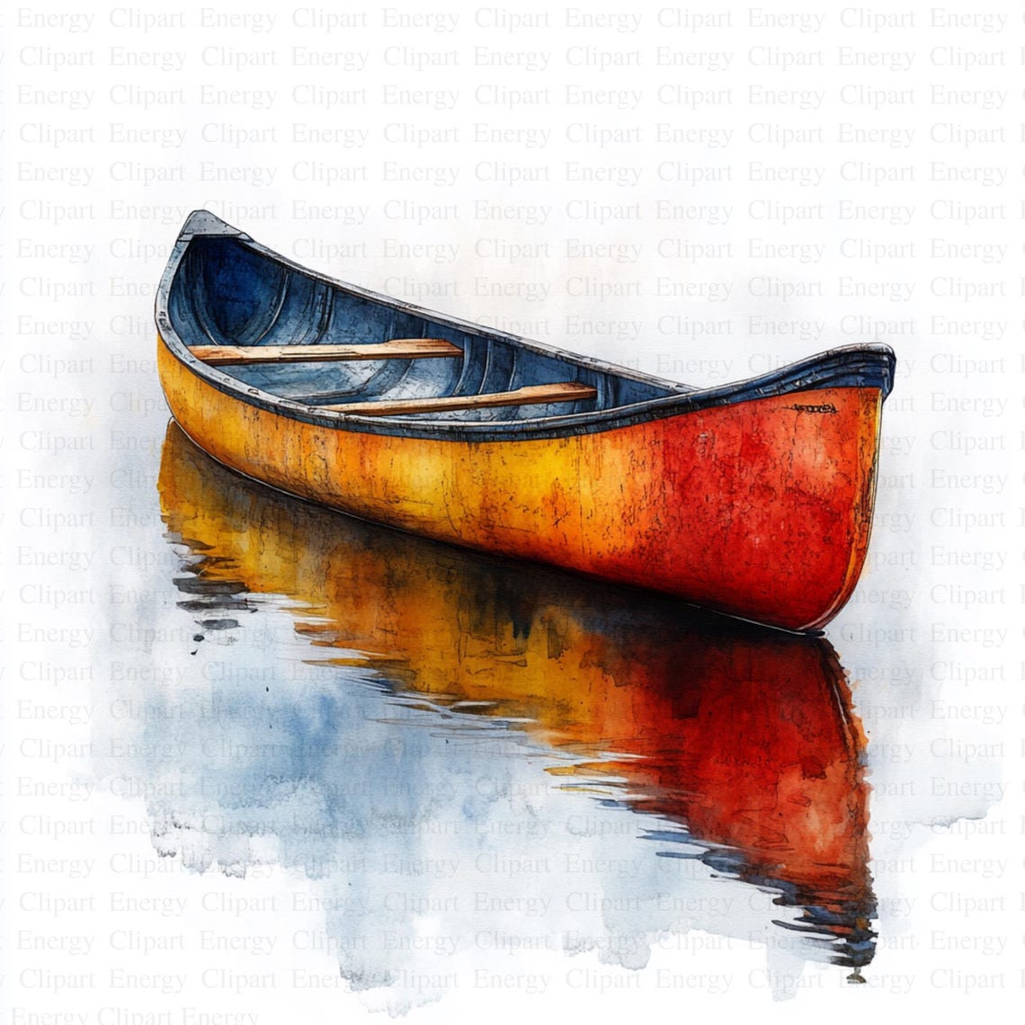 Canoe in Lake Clipart | 5 High Quality Jpgs | Digital Download | Clip ...