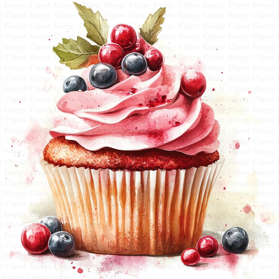 Holiday Cupcake Clipart | 5 High Quality Jpgs | Digital Download | Card ...