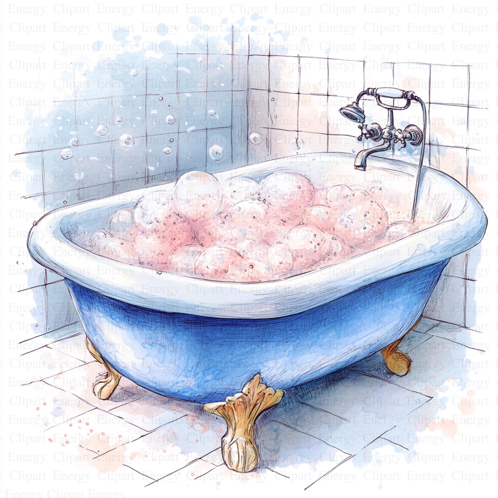 Bubble Bath Clipart 5 High Quality Jpg's Digital Download Cute Bath ...