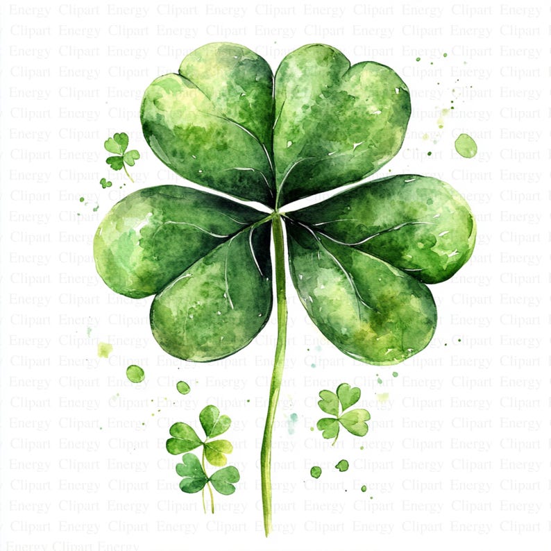 Watercolor Shamrock Clipart | 5 High Quality Jpg's | Digital Download ...
