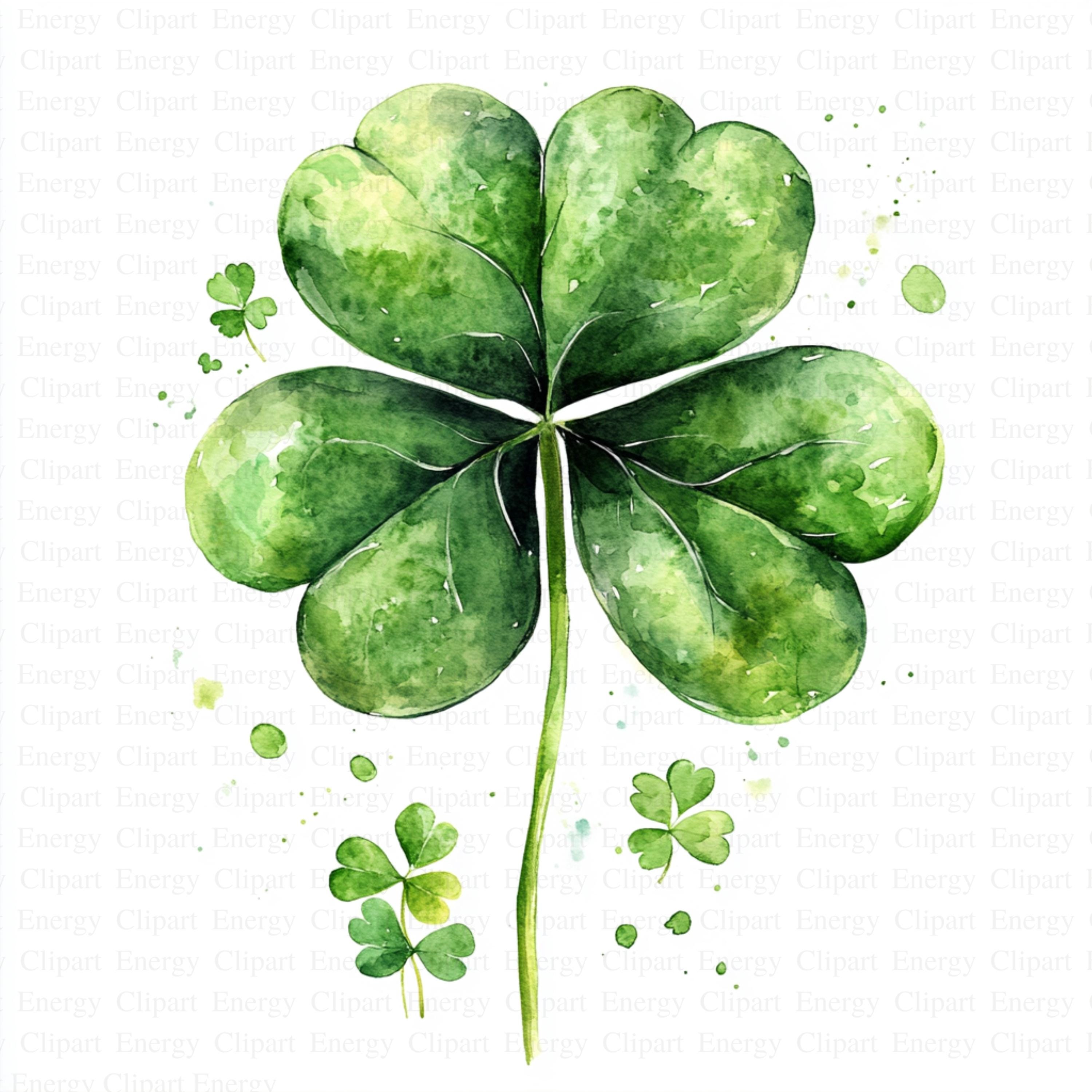 Watercolor Shamrock Clipart | 5 High Quality Jpg's | Digital Download ...