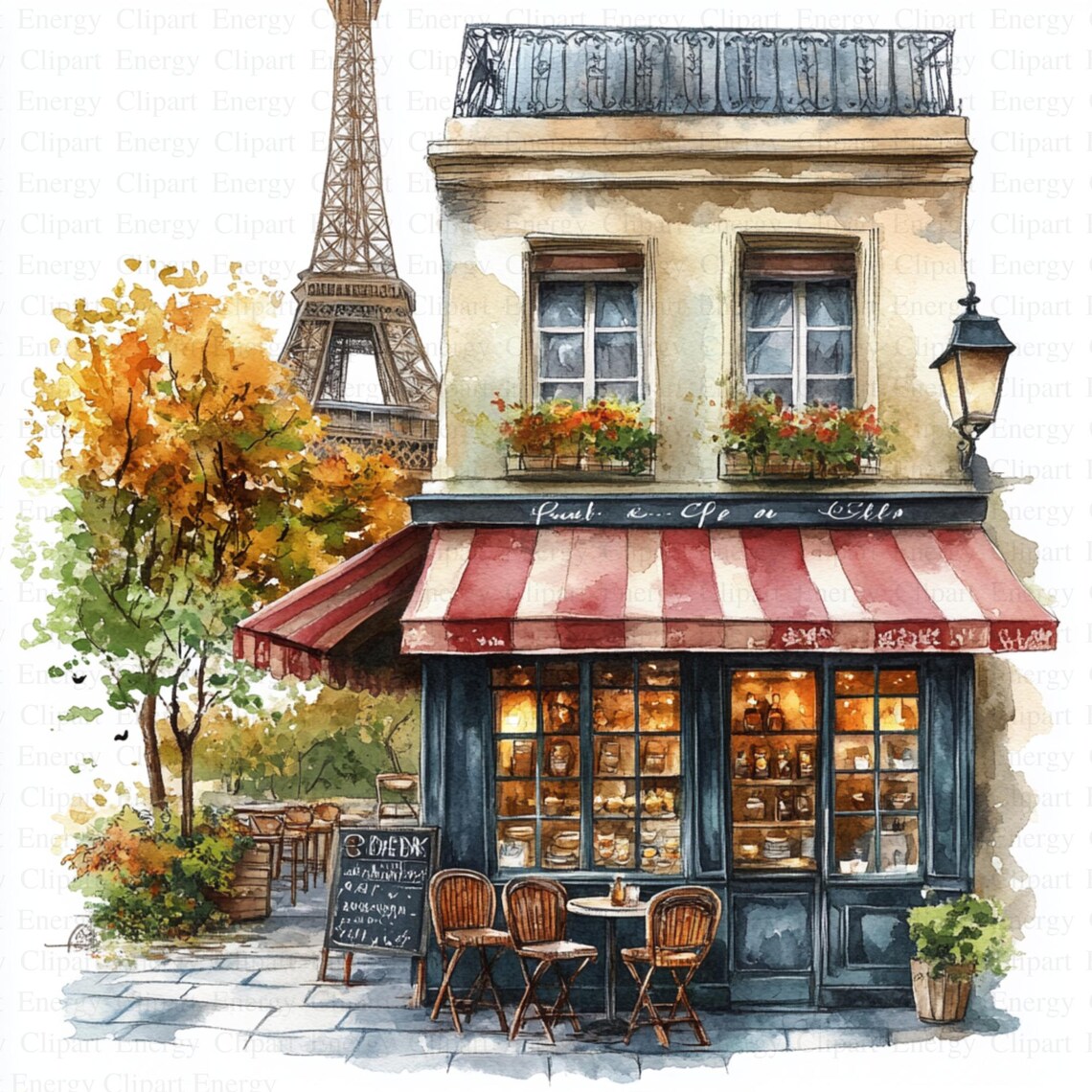 Paris Cafe Clipart | 5 High Quality Jpgs | Digital Download | Wall Art ...