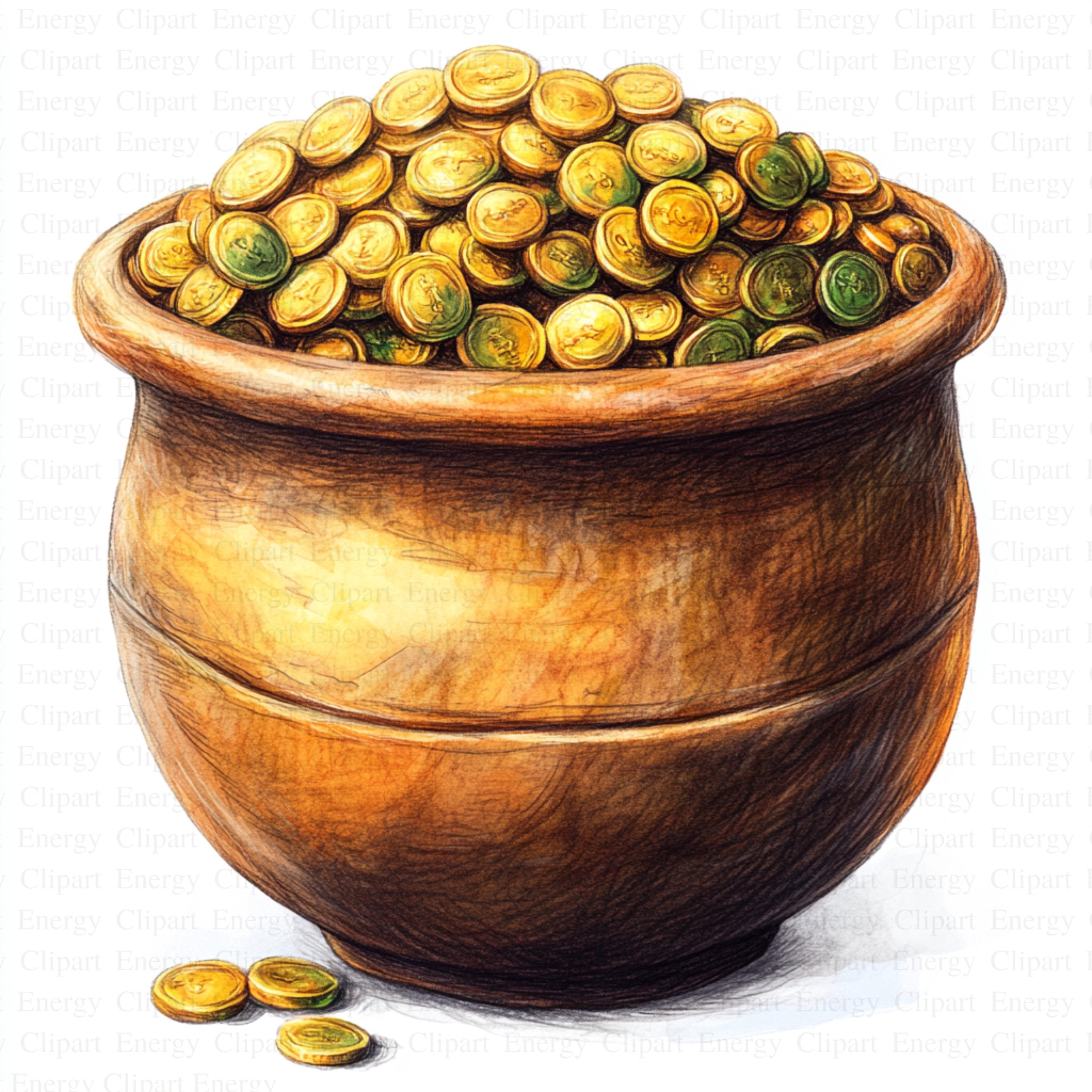 Pot of Gold Clipart | 5 High Quality Jpg's | Digital Download | Irish ...