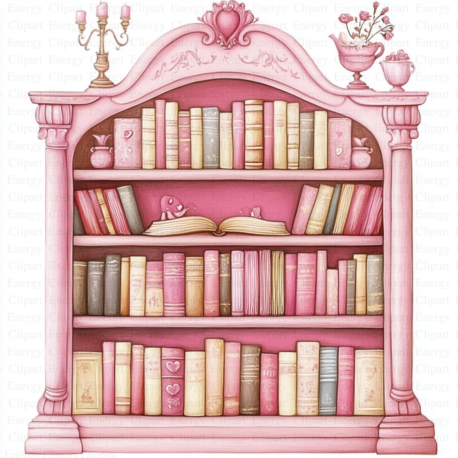 Princess Bookshelf Clipart | 5 High Quality Jpgs | Digital Download ...