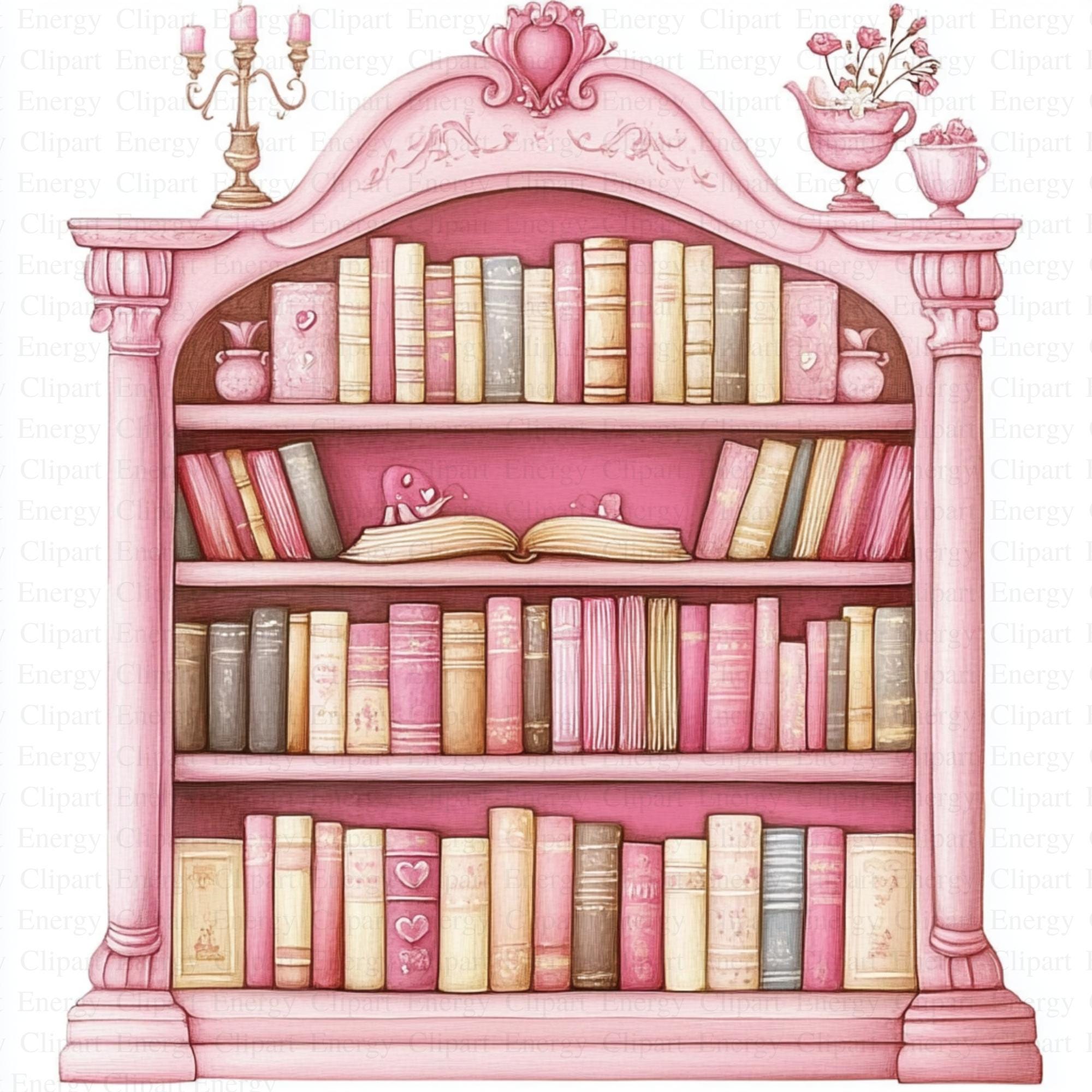 Princess Bookshelf Clipart | 5 High Quality Jpgs | Digital Download ...