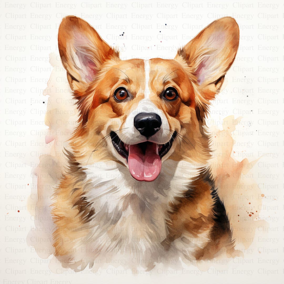 Watercolor Corgi Clipart | 5 High Quality Jpg's | Digital Download ...