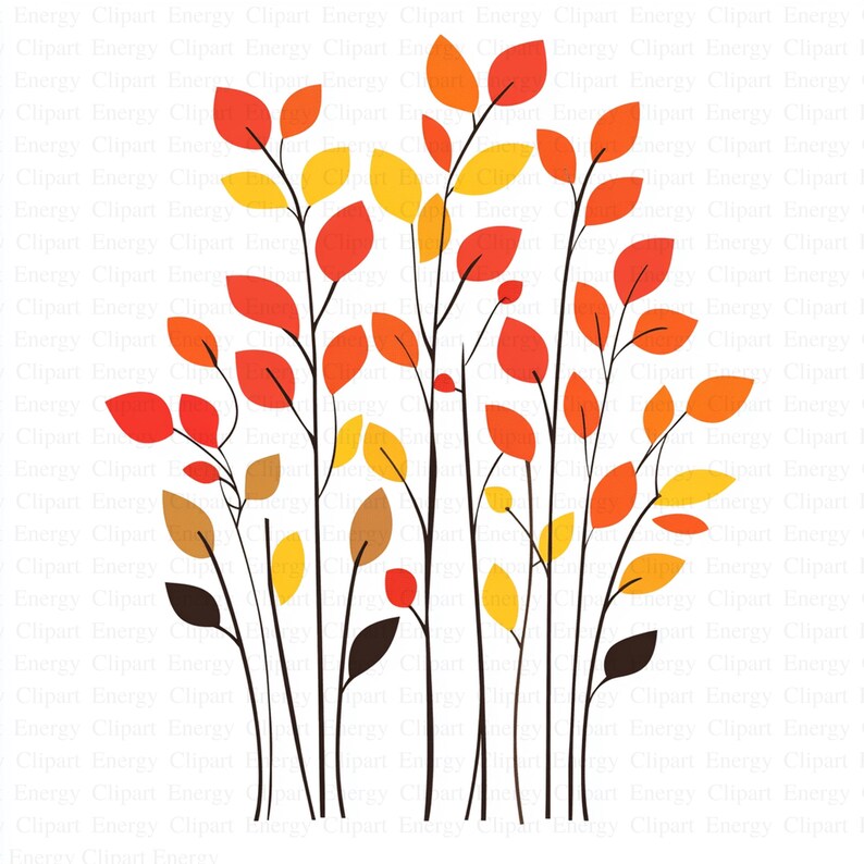 Fall Foliage Clipart | 5 High Quality Jpg's | Digital Download | Autumn ...