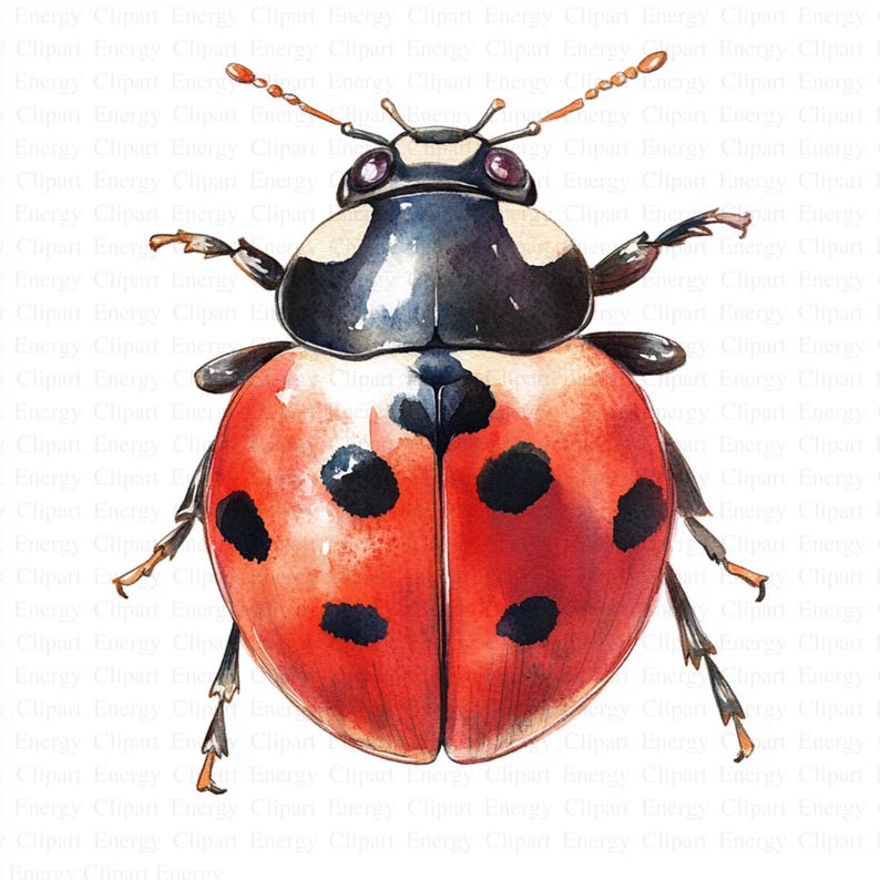 Watercolor Ladybugs Clipart | 5 High Quality Jpg's | Digital Download ...