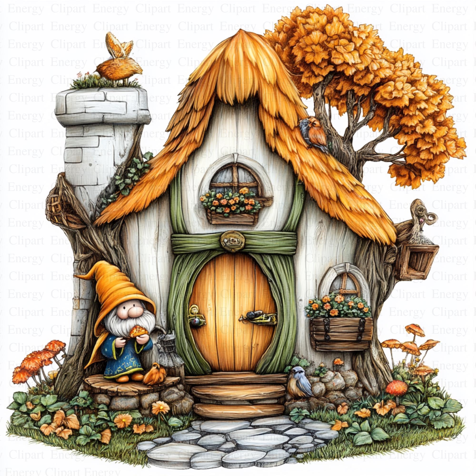 Gnome House Clipart | 5 High Quality Jpg's | Digital Download | Cute ...