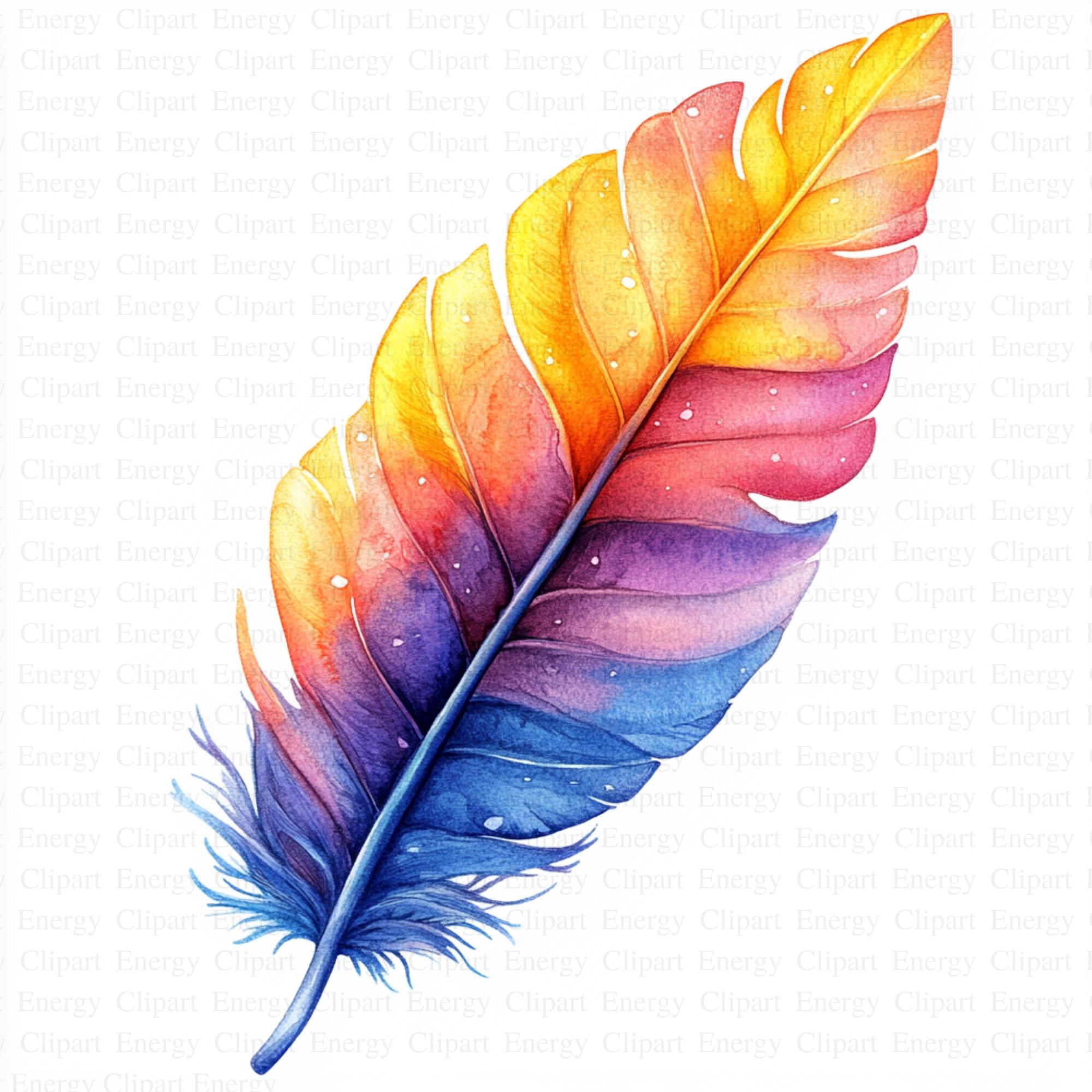 Boho Feather Clipart | 5 High Quality Jpgs | Digital Download ...