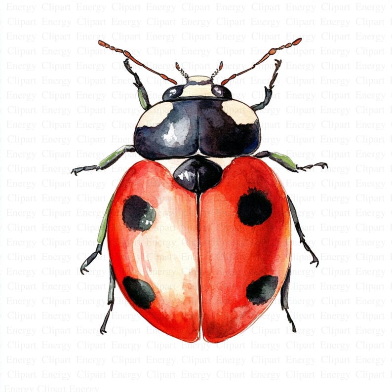 Watercolor Ladybugs Clipart | 5 High Quality Jpg's | Digital Download ...