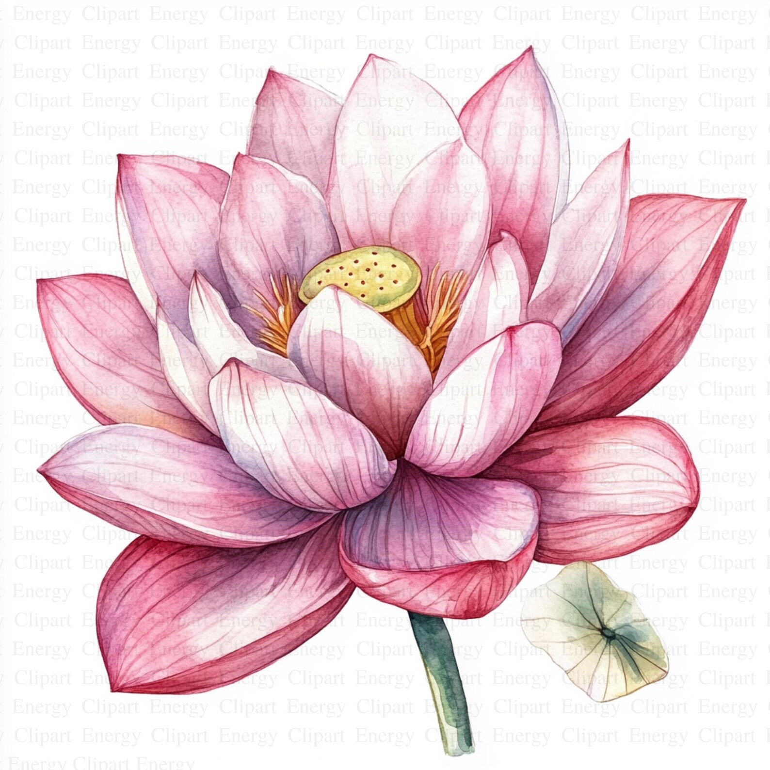 Lotus Flower Clipart | 5 High Quality Jpgs | Digital Download | Card ...