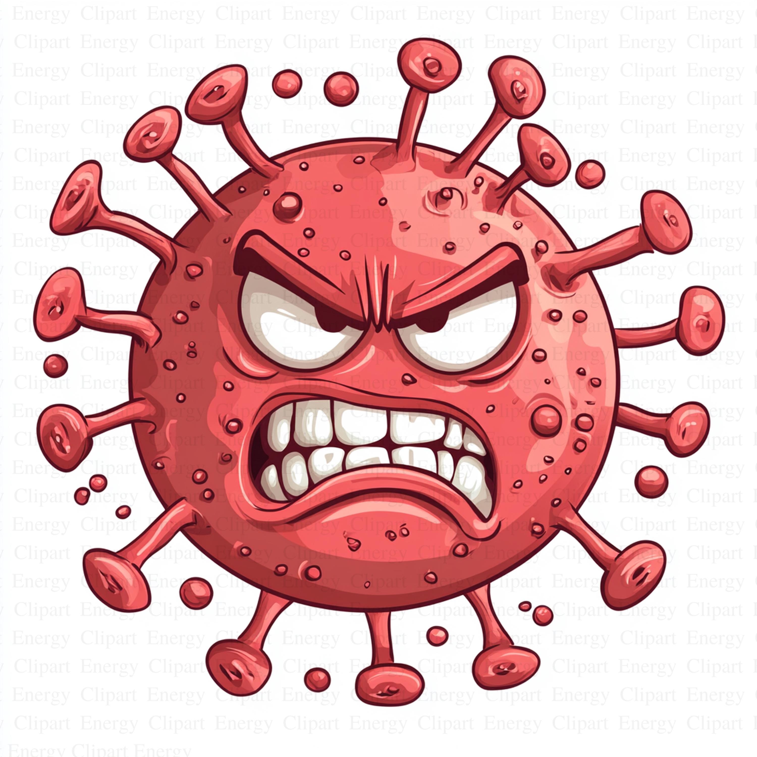 Virus Clipart | 5 High Quality Jpg's | Digital Download | Funny Germ ...