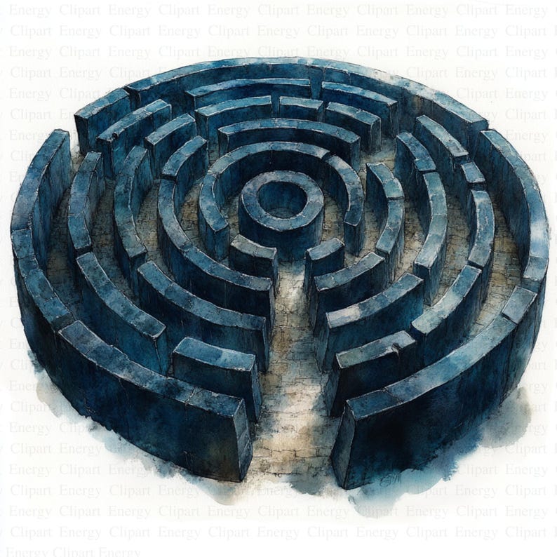 Labyrinth Clipart | 5 High Quality Jpgs | Digital Download | Wall Art ...