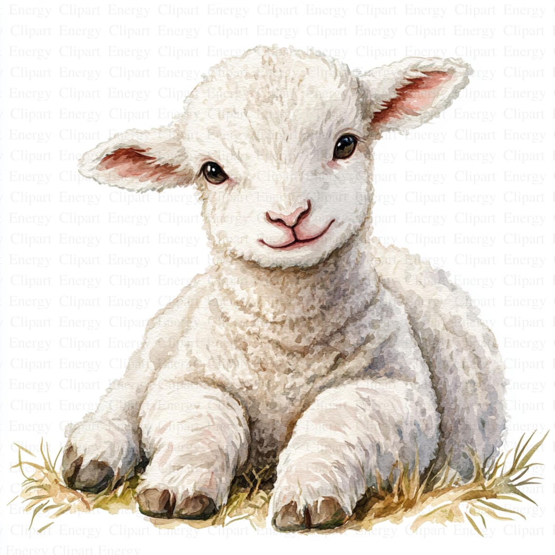 Watercolor Lamb Clipart | 5 High Quality Jpg's | Digital Download ...