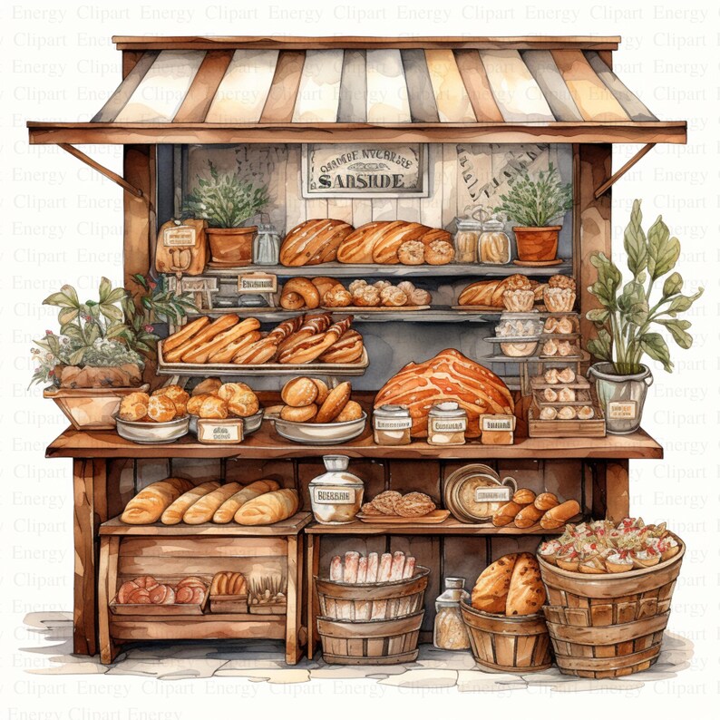 Watercolor Bakery Clipart | 5 High Quality Jpg's | Digital Download ...