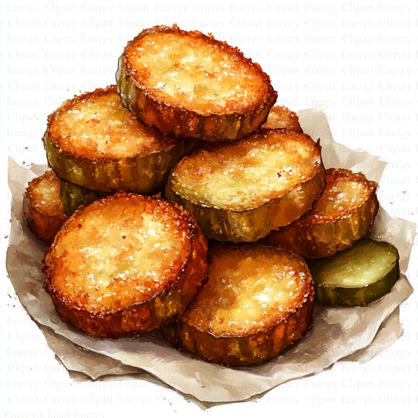 Watercolor Fried Pickles Clipart | 5 High Quality Jpg's | Digital ...