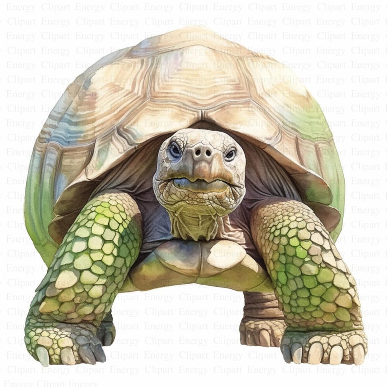 Watercolor Cute Tortoise Clipart 5 High Quality Jpg's Digital Download ...