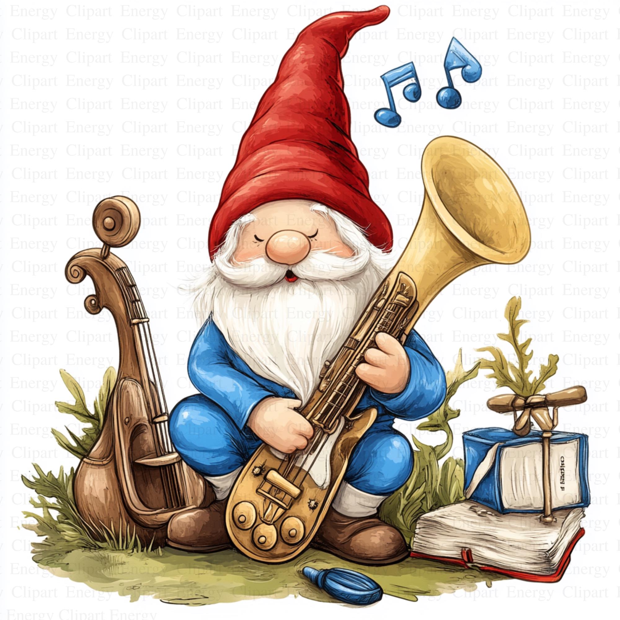 Gnomes With Music Instruments Clipart | 5 High Quality Jpg's | Digital ...