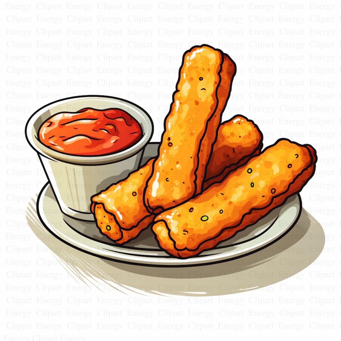 Mozzarella Sticks Clipart | 5 High Quality Jpg's | Digital Download ...