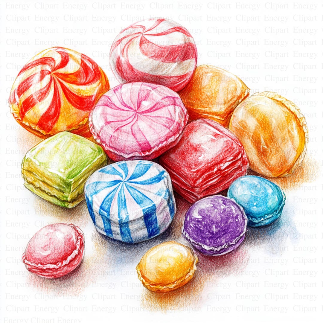 Rainbow Candy Clipart | 5 High Quality Jpg's | Digital Download ...