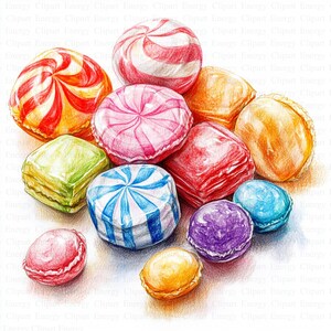 Rainbow Candy Clipart | 5 High Quality Jpg's | Digital Download ...