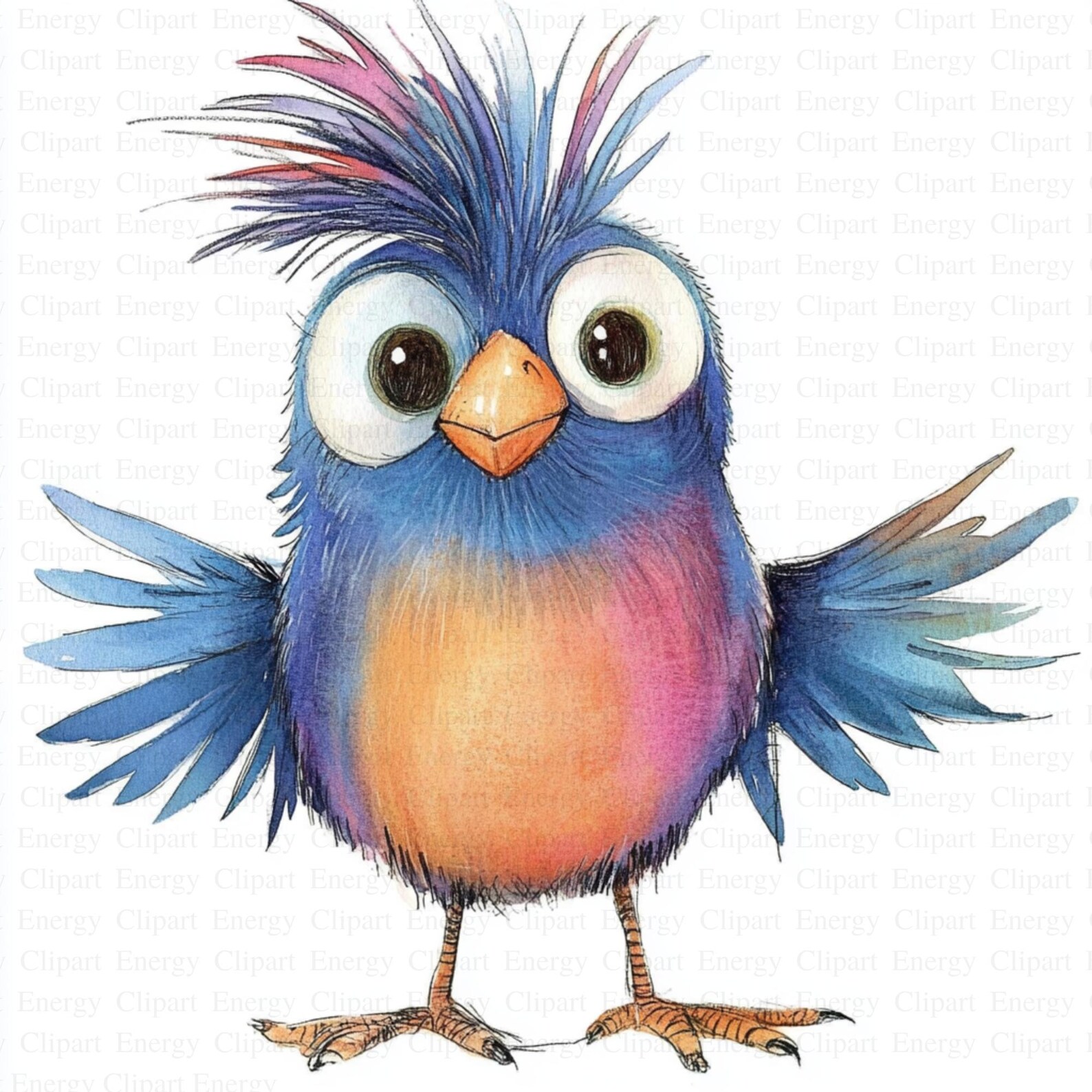 Whimsical Birds Clipart | 5 High Quality Jpgs | Digital Download ...