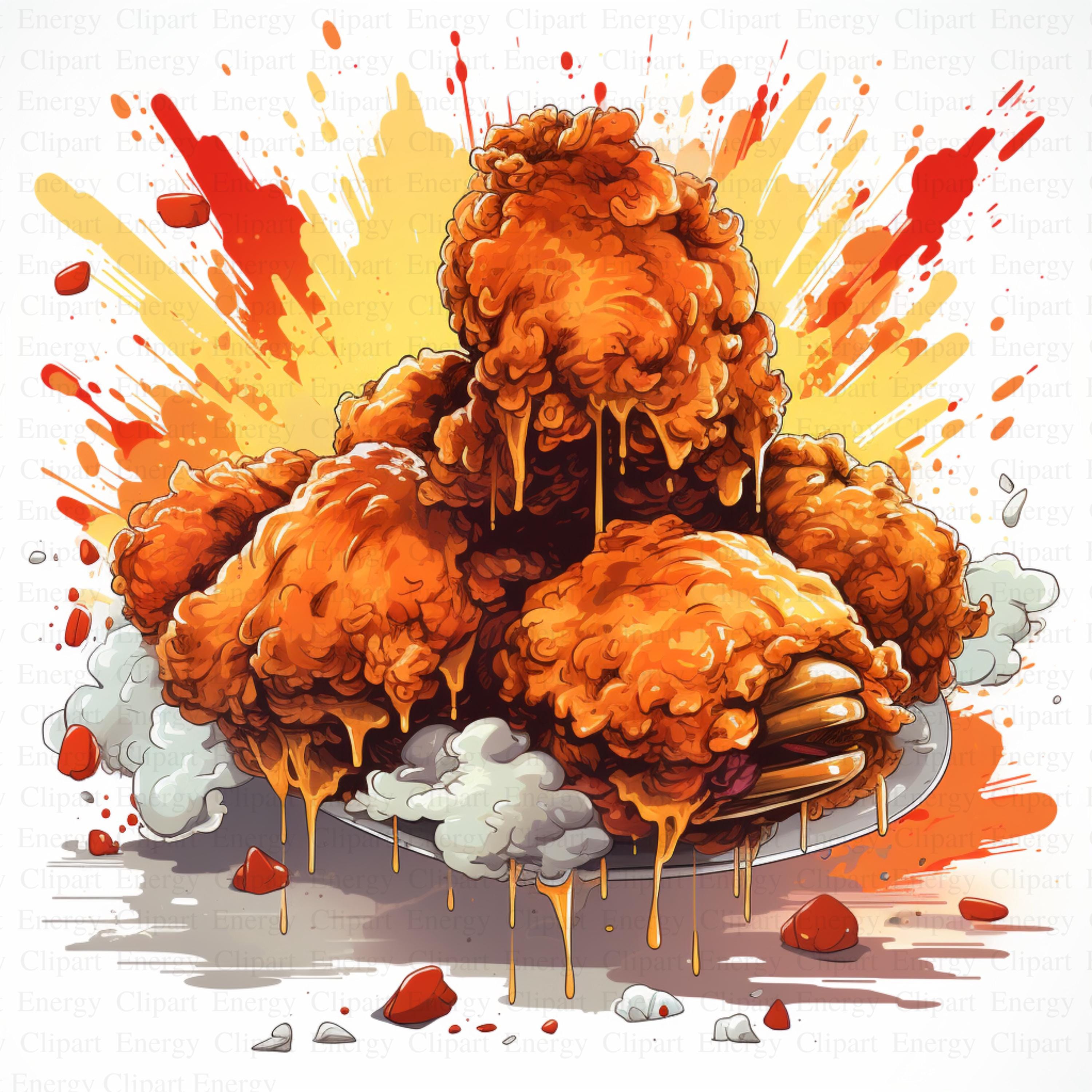 Fried Chicken Clipart | 5 High Quality Jpg's | Digital Download ...