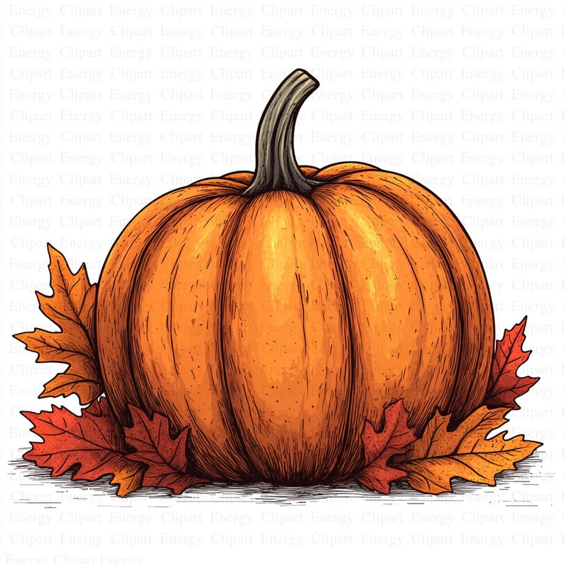 Autumn Pumpkin Clipart | 5 High Quality Jpg's | Digital Download | Fall ...