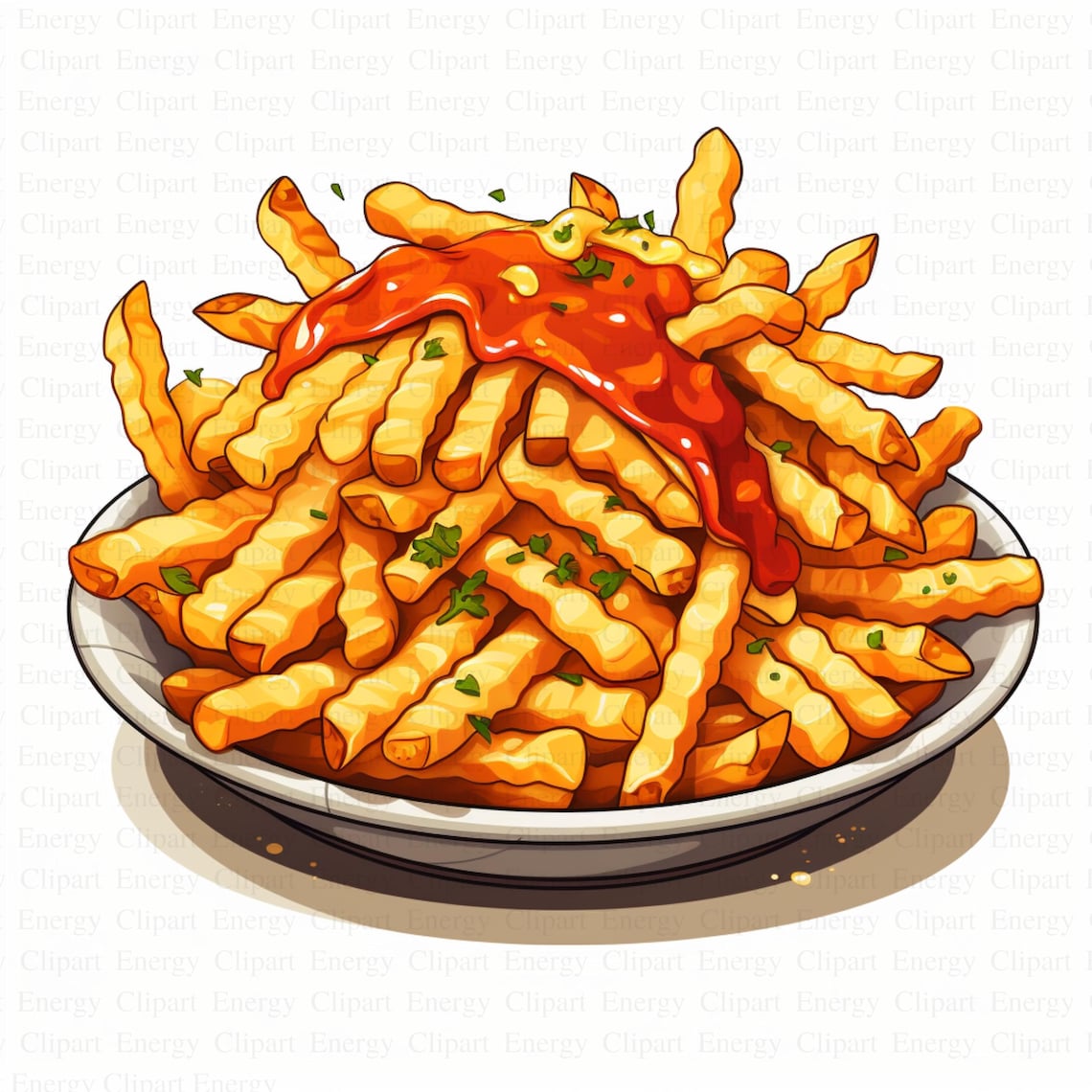 Cheese Fries Clipart | 5 High Quality Jpg's | Digital Download | Fries Graphics | Fast Food ...