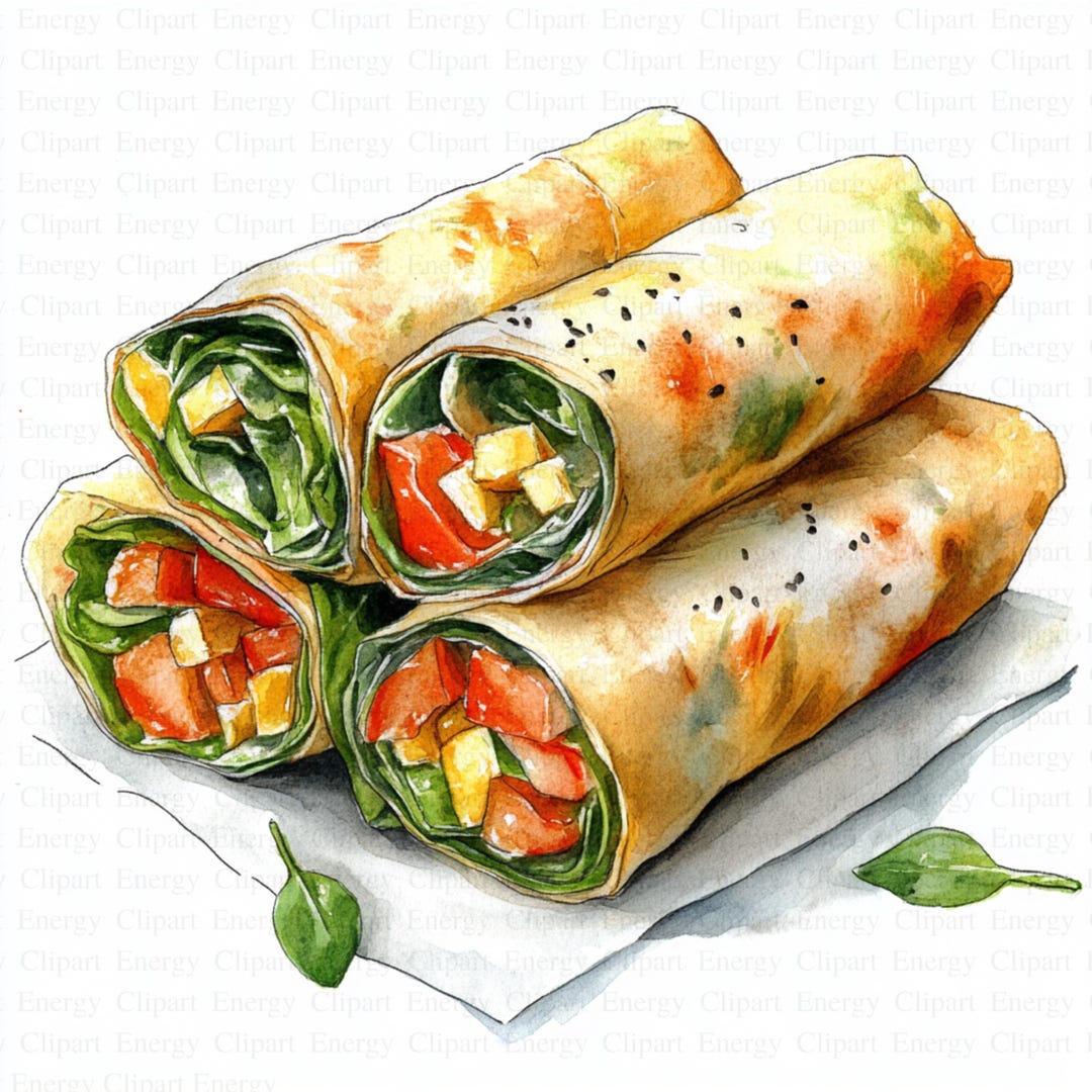 Spring Roll Clipart | 5 High Quality Jpg's | Digital Download | Food ...
