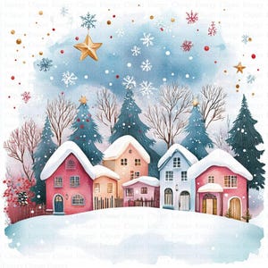 Christmas Card Clipart | 5 High Quality Jpgs | Digital Download ...