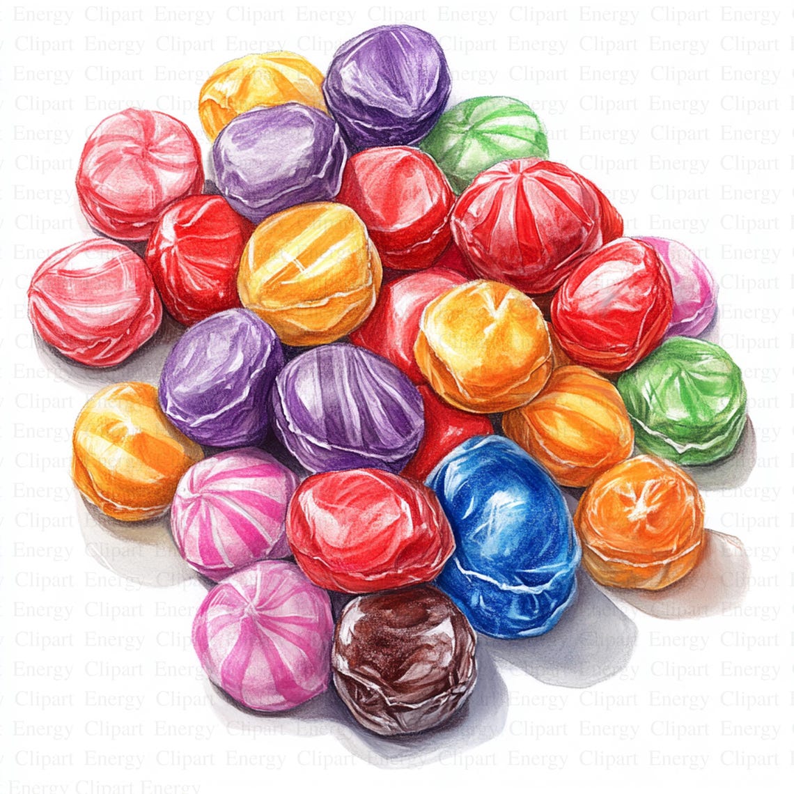 Rainbow Candy Clipart | 5 High Quality Jpg's | Digital Download ...