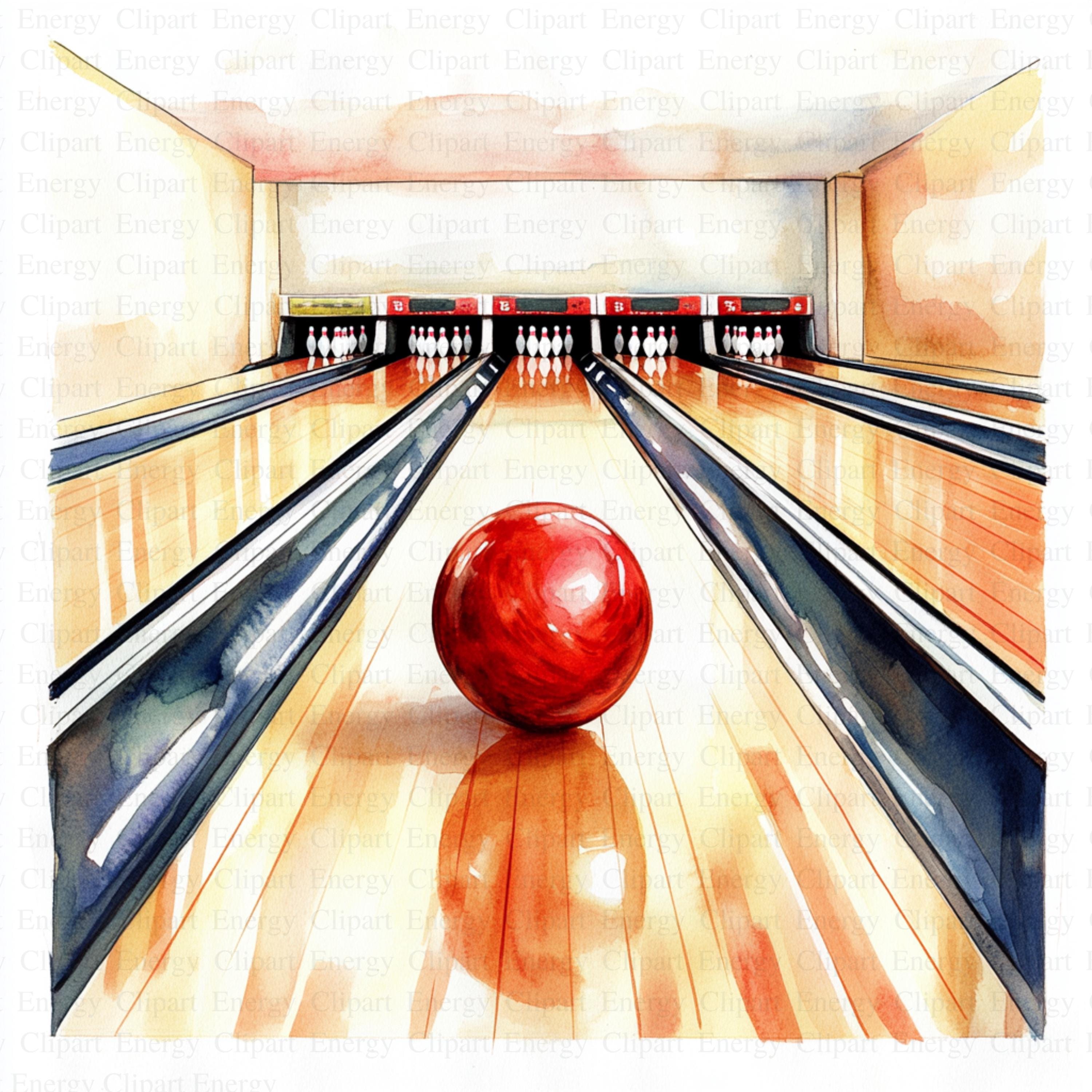 Bowling Lane Clipart | 5 High Quality Jpg's | Digital Download | Sports ...