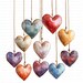 Hanging Hearts Clipart | 5 High Quality Jpg's | Digital Download ...