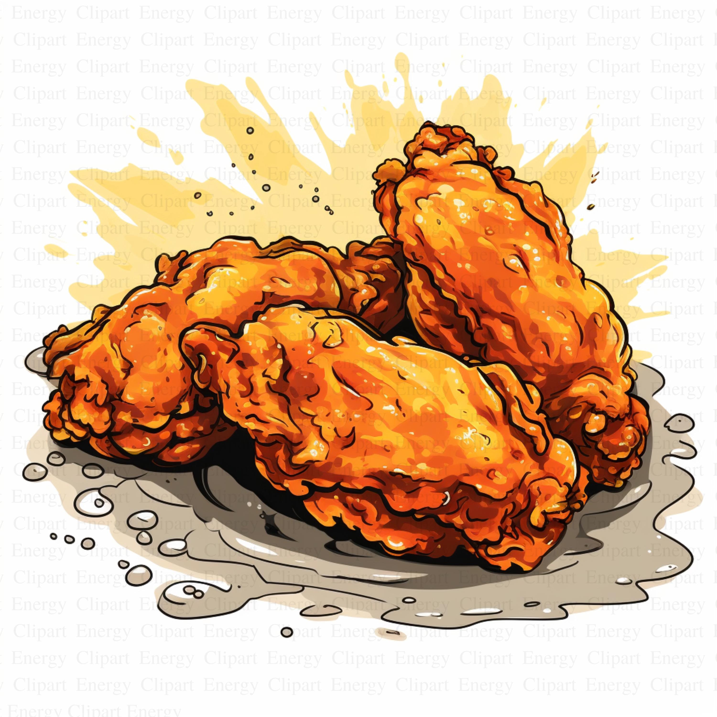 Fried Chicken Clipart | 5 High Quality Jpg's | Digital Download ...