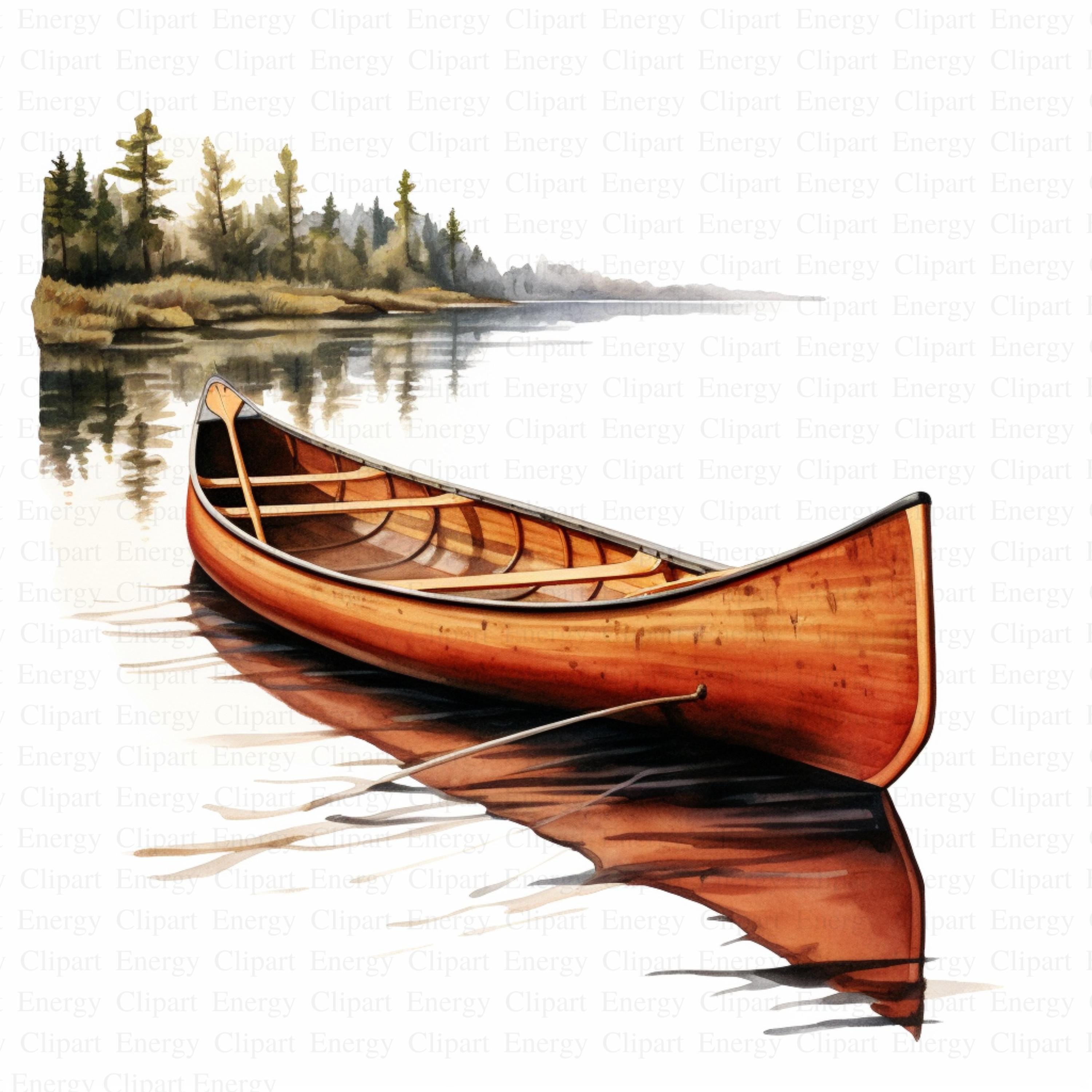 Vintage Canoe Clipart | 5 High Quality Jpg's | Digital Download | Retro ...