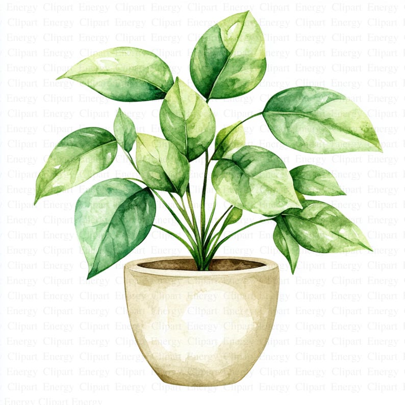 Houseplant Clipart 5 High Quality Jpg's Digital Download Indoor Plant ...