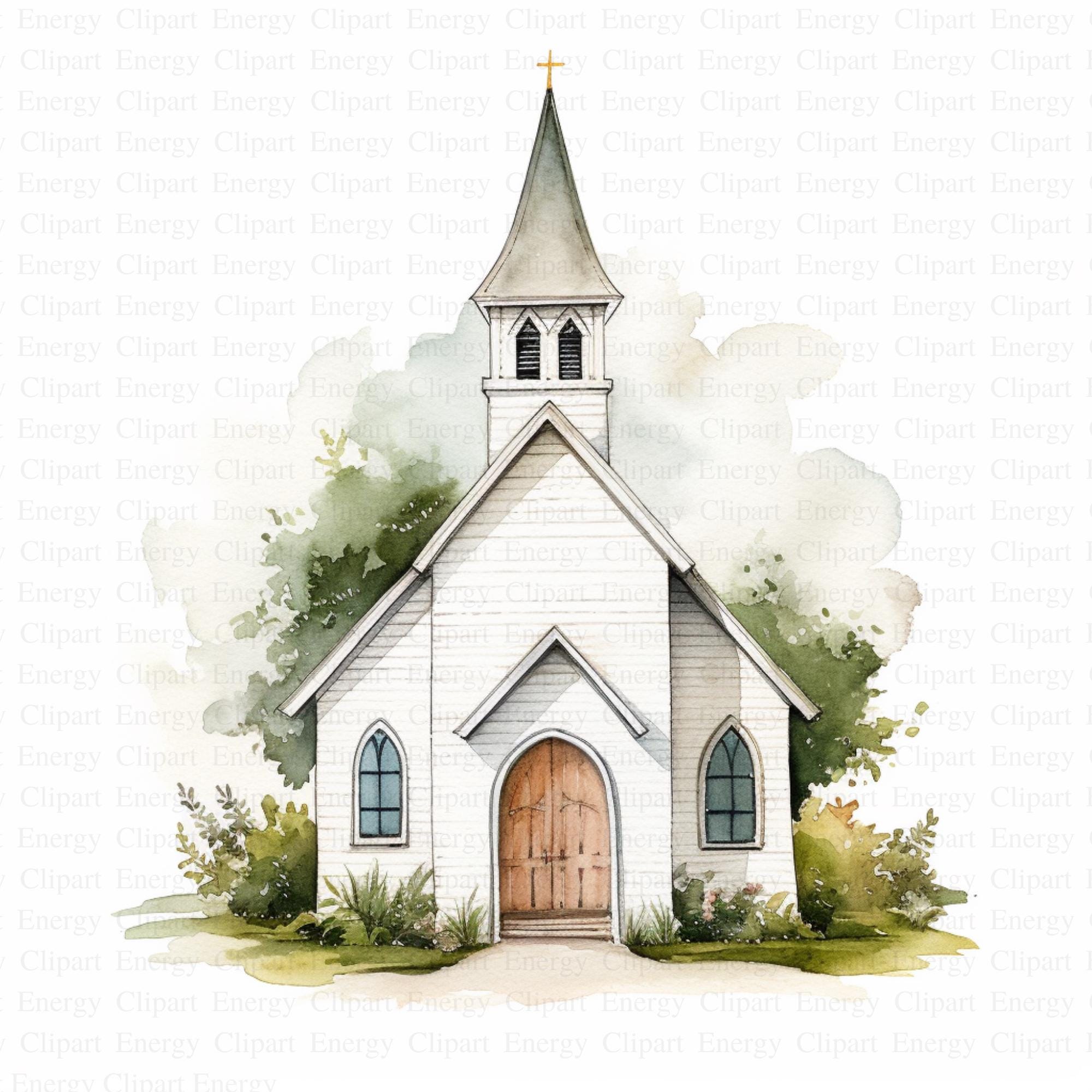 Tiny Church Clipart | 5 High Quality Jpg's | Digital Download ...